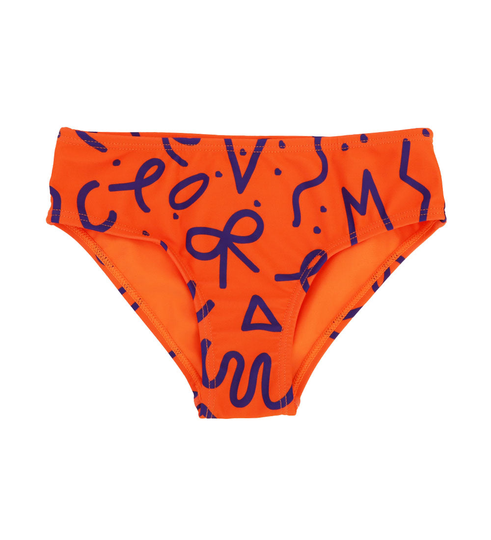 Girls Bikini Bottoms - Squiggle Pop Print – Vizzies Swim