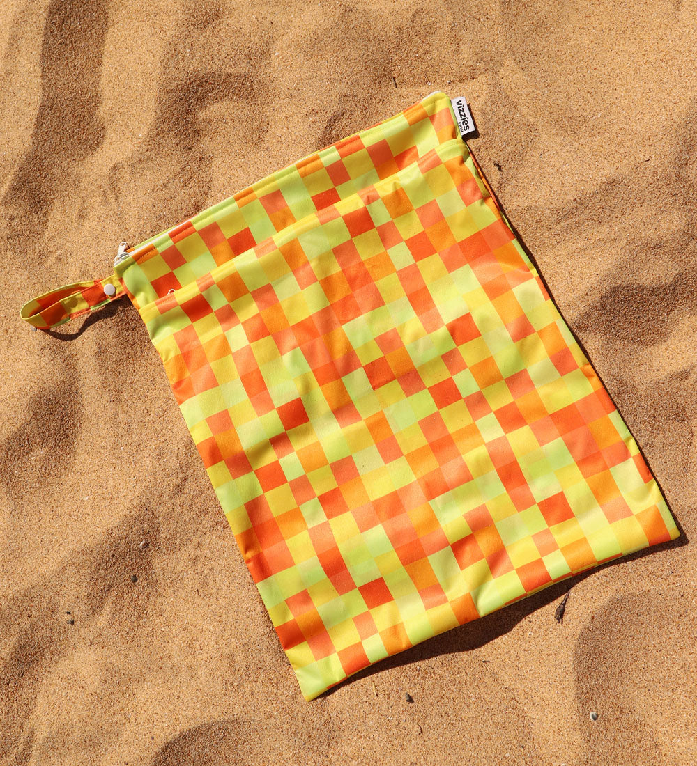Extra Large Double Pocket Wet Bag - Mosaic – Vizzies Swim