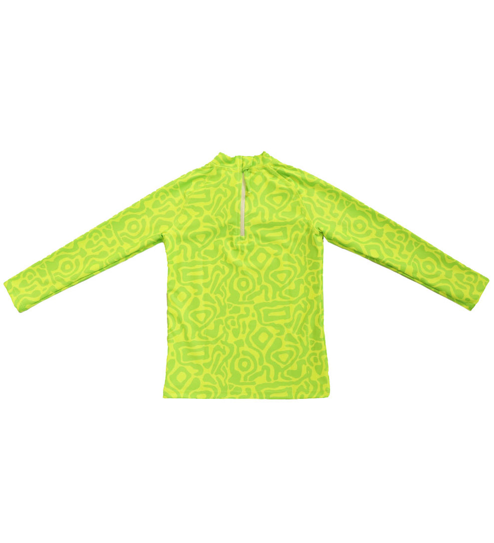 Kids Long Sleeve Rashie - Lime Light Print – Vizzies Swim