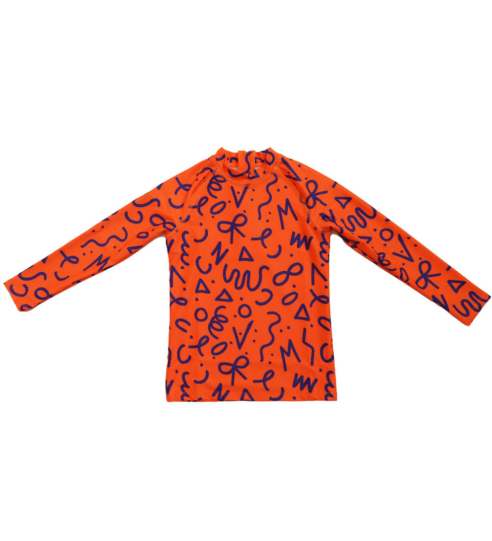 Kids Long Sleeve Rashie - Squiggle Pop Print – Vizzies Swim