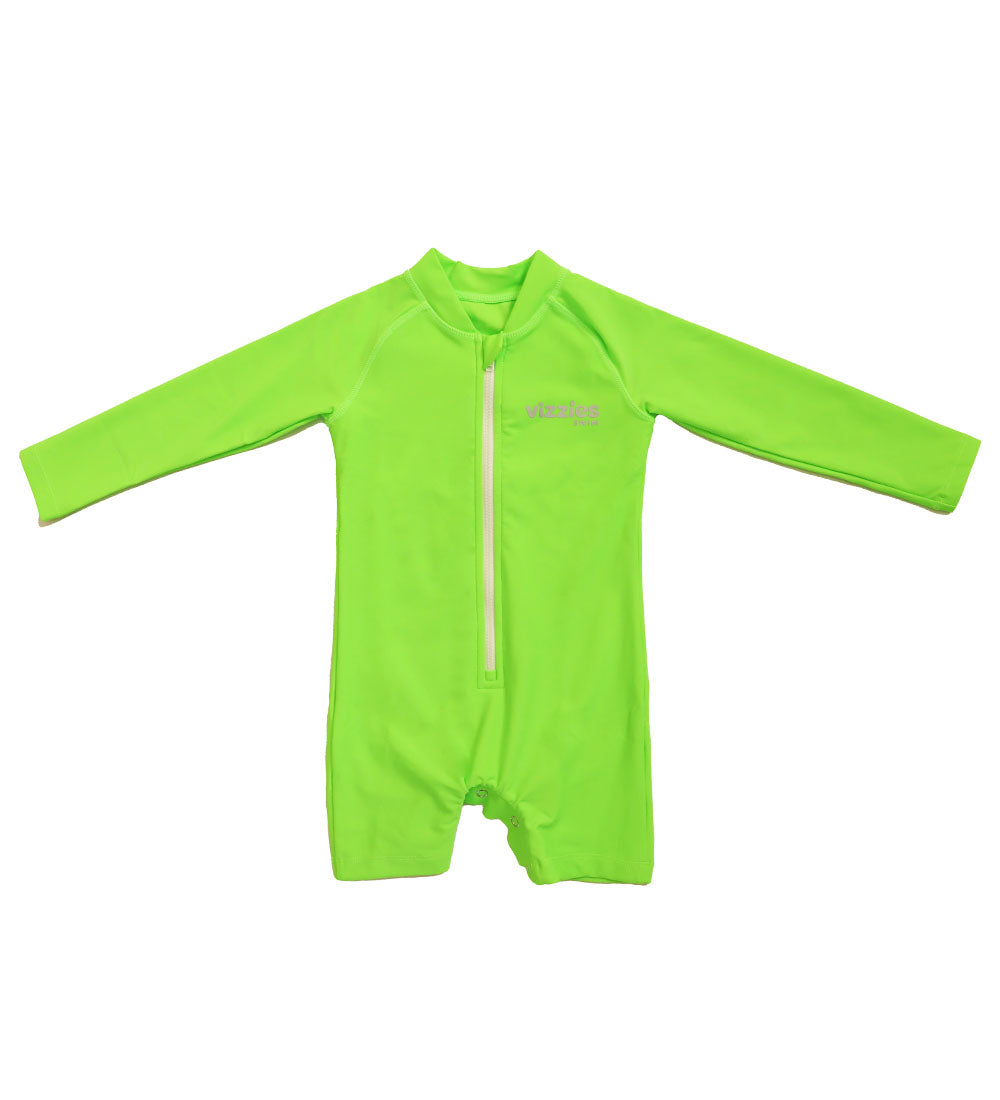 Baby Long Sleeve Swimsuit - Green Glow – Vizzies Swim