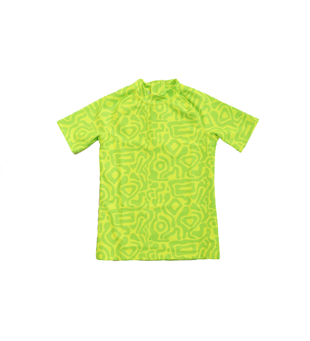 Kids Short Sleeve Rashie - Lime Light Print – Vizzies Swim
